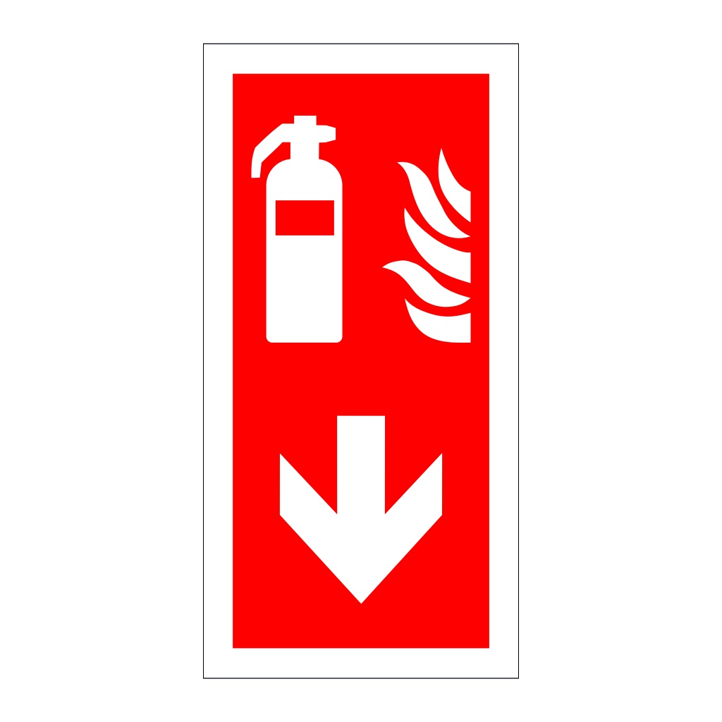 Fire extinguisher down directional arrow (Marine Sign) | British Safety ...