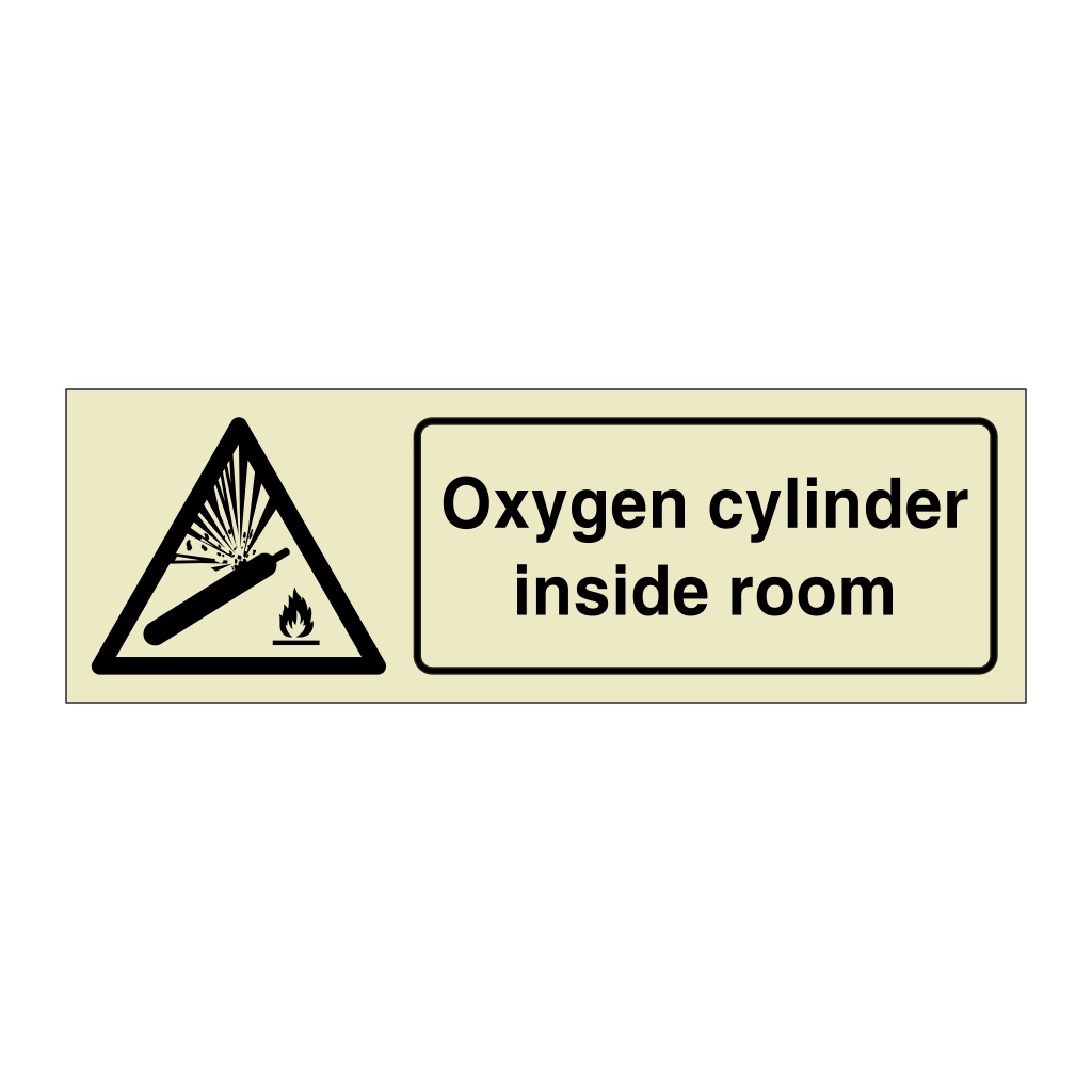 Oxygen cylinder inside room sign | British Safety Signs