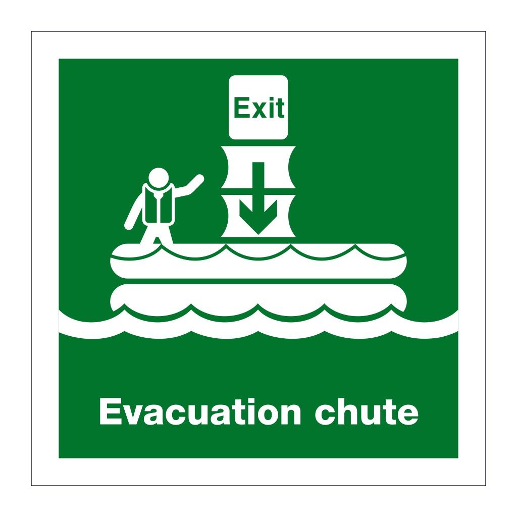 Marine evacuation chute system with text (Marine Sign) | British Safety ...