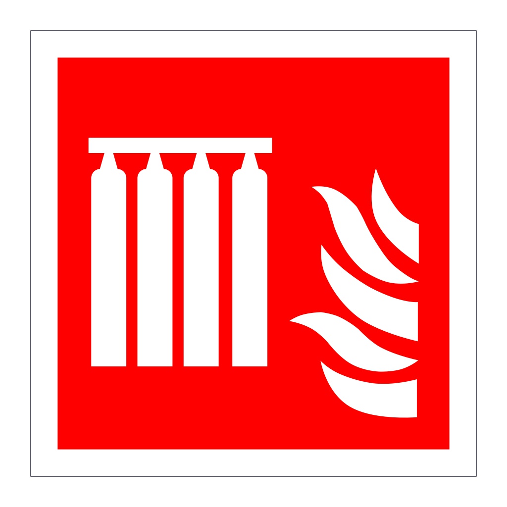 Fixed fire extinguisher battery symbol (Marine Sign) | British Safety Signs