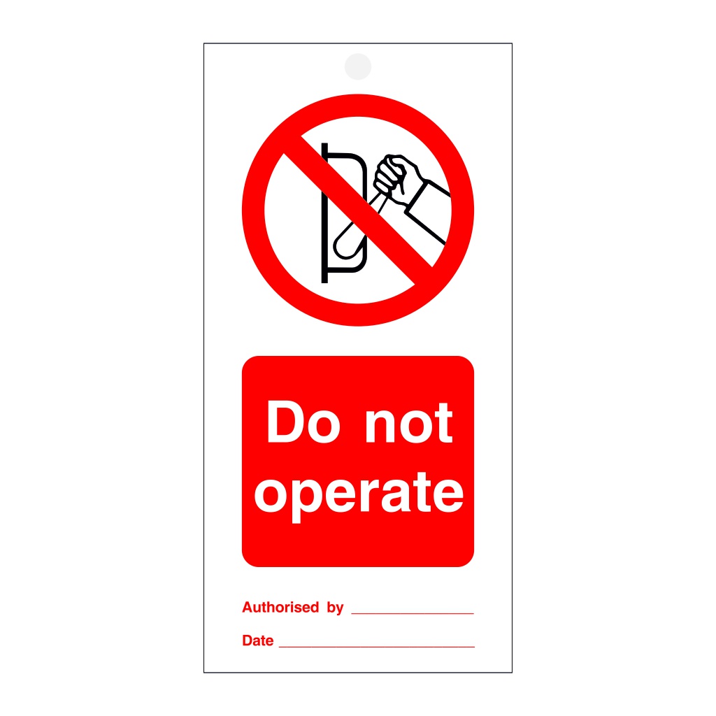 Do not operate Tie Tag Pack of 10 (Marine Sign) | British Safety Signs
