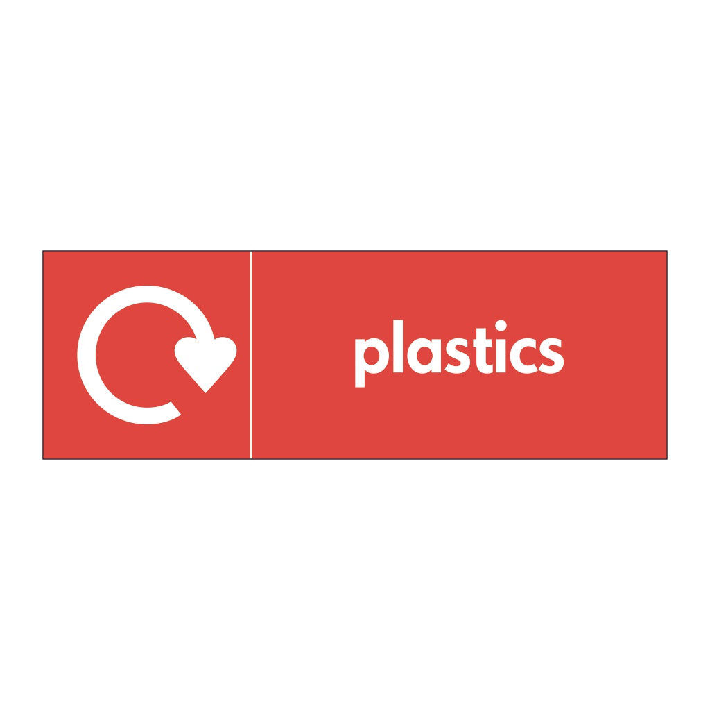 Plastics with WRAP Recycling Logo sign | British Safety Signs