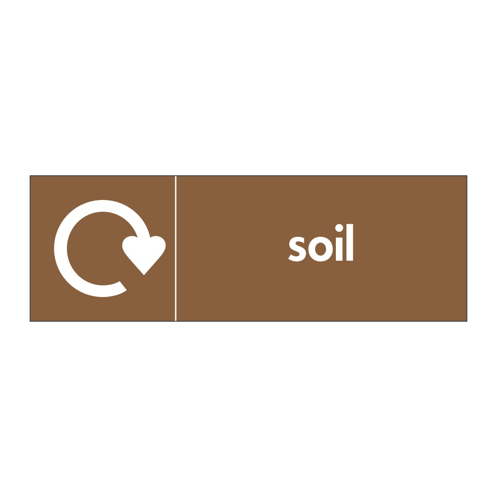 Soil with WRAP recycling logo sign | British Safety Signs