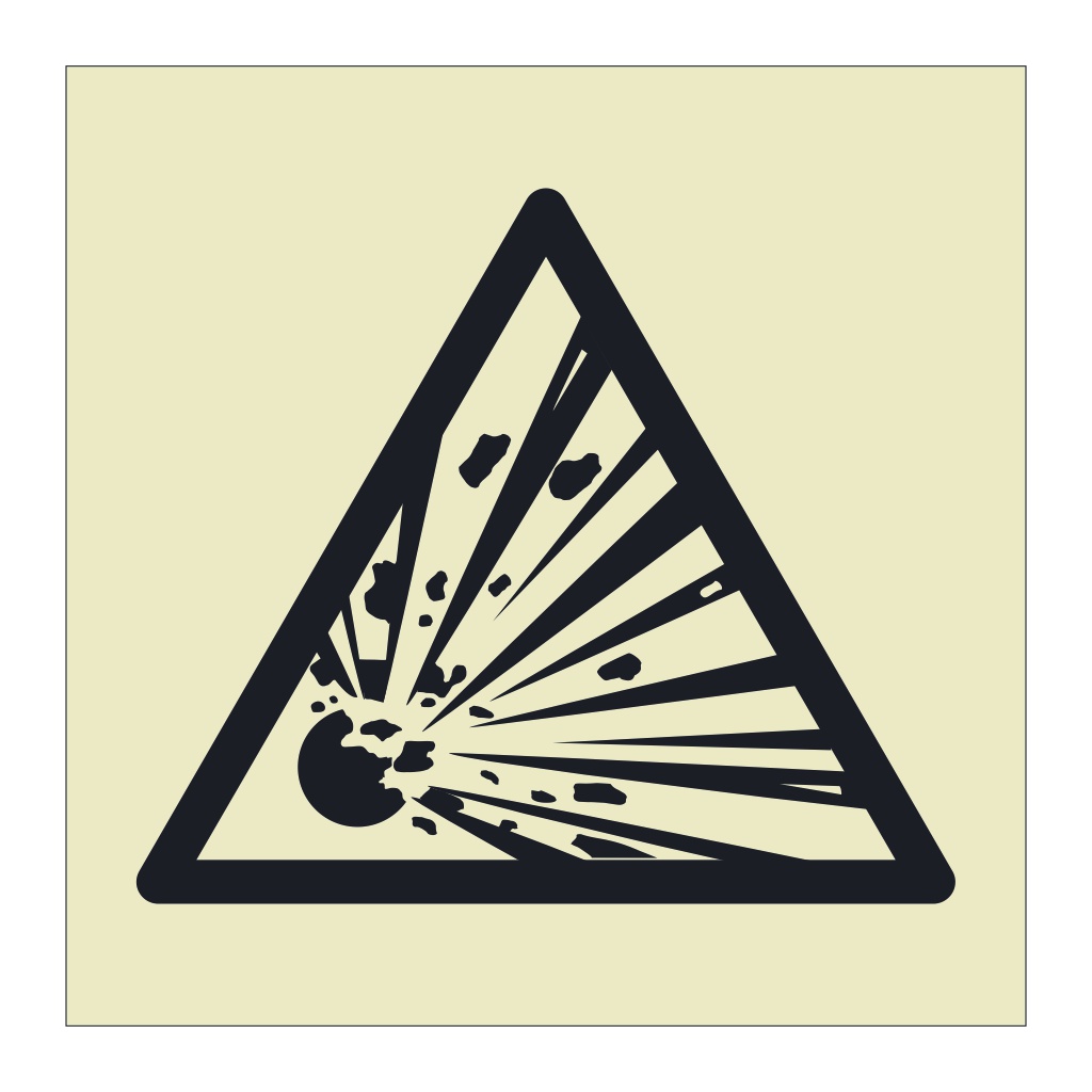 Explosive hazard warning symbol sign | British Safety Signs
