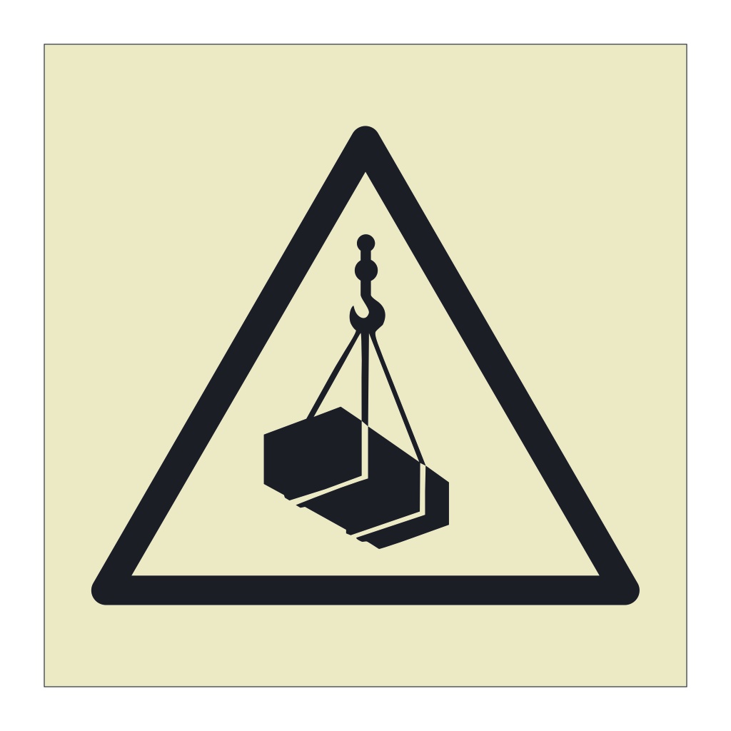 Overhead load hazard warning symbol sign | British Safety Signs
