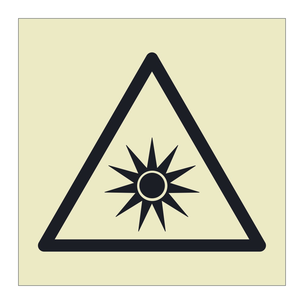 Optical radiation hazard warning symbol sign | British Safety Signs