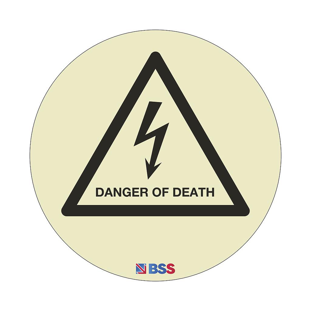 Danger of Death hazard warning symbol labels| British Safety Signs