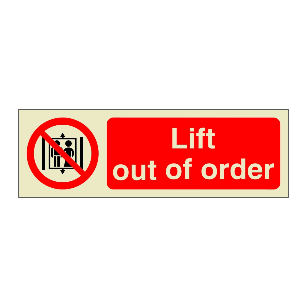 Lift out of order (Offshore Wind Sign) | British Safety Signs