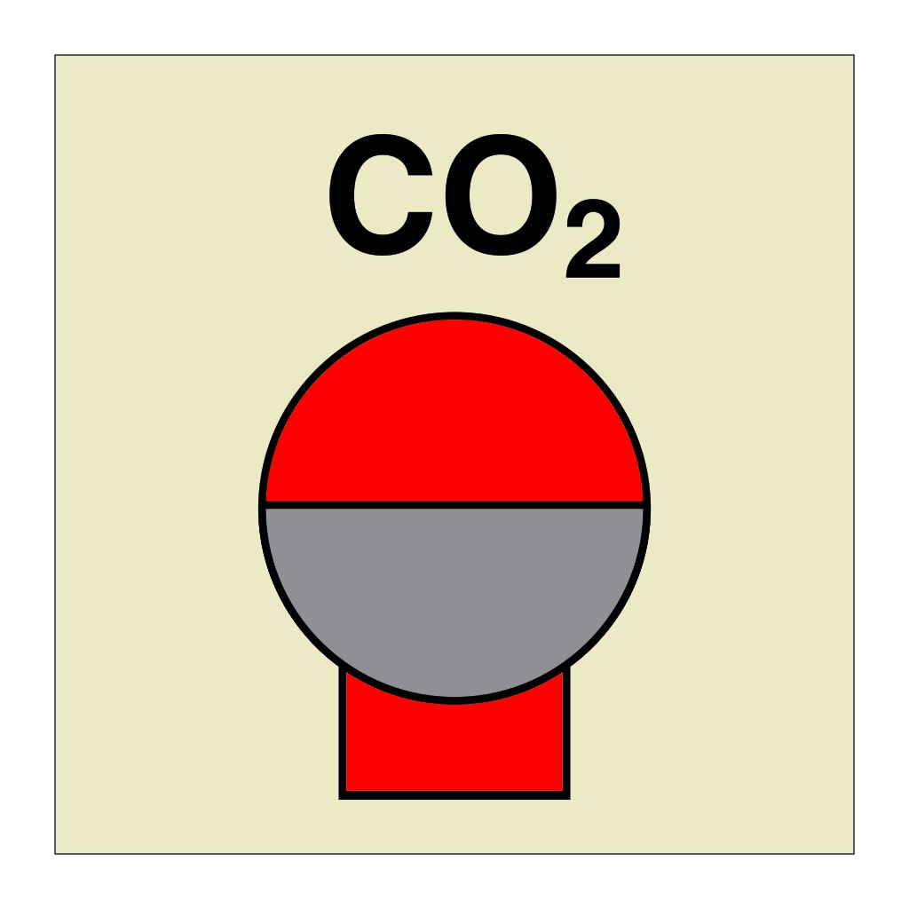 CO2 Fixed Fire Extinguishing Bottle (Marine Sign) | British Safety Signs
