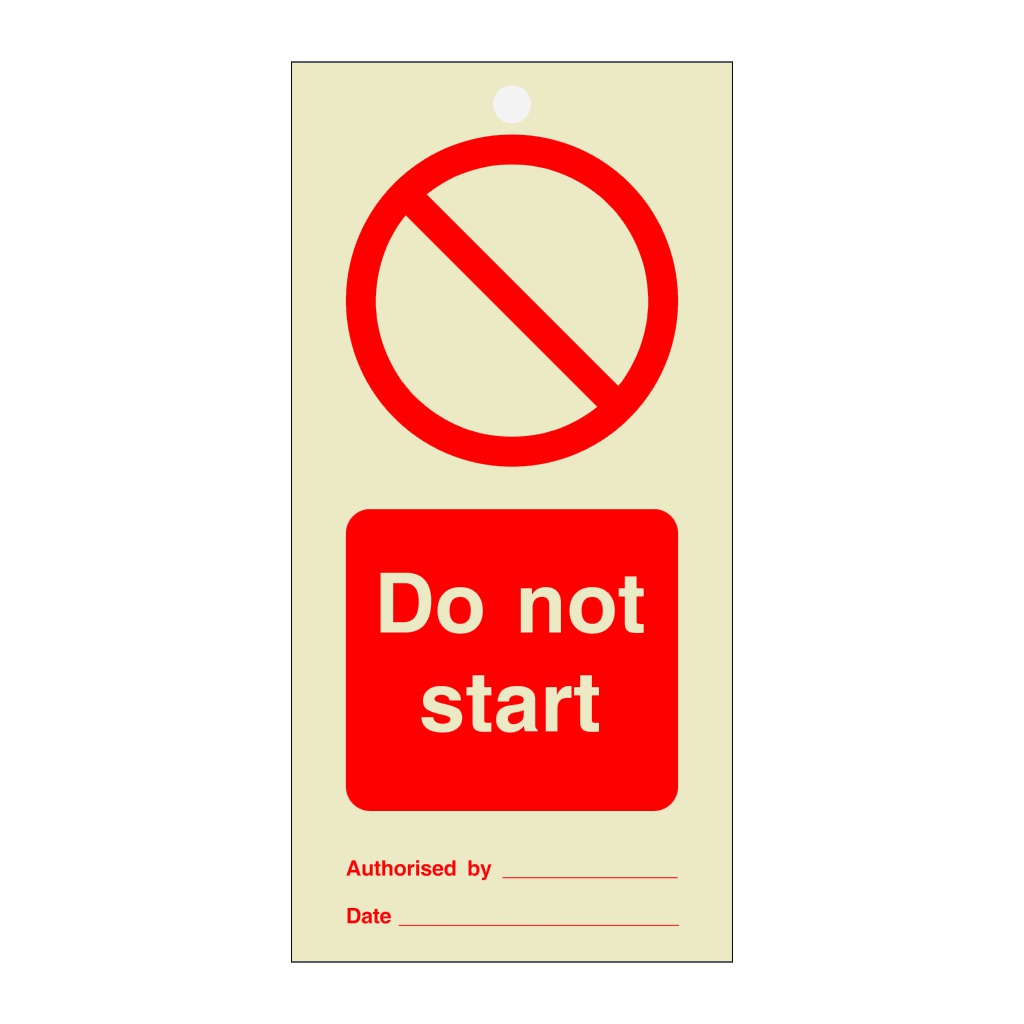 Do not start Tie Tag Pack of 10 (Marine Sign) | British Safety Signs