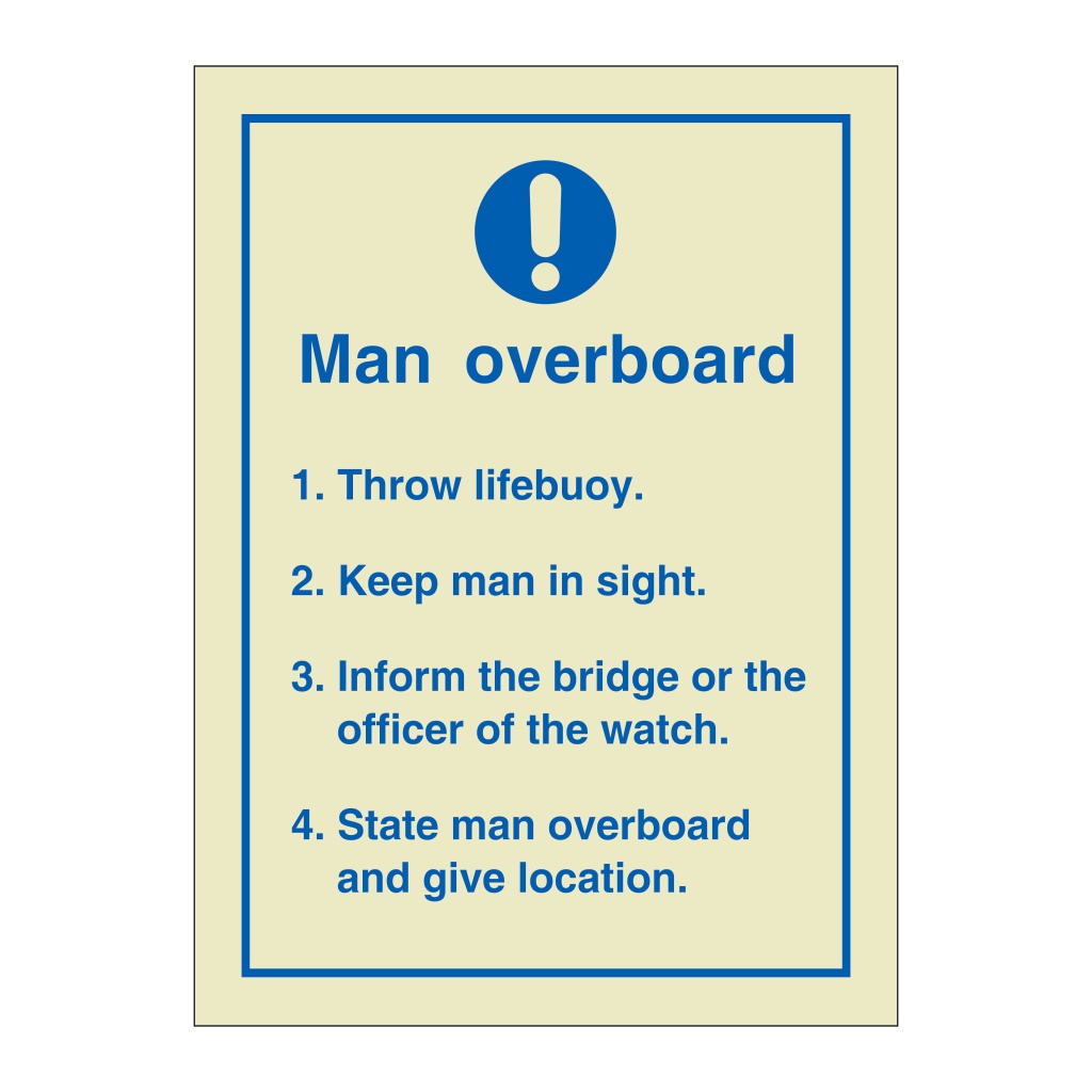 Man overboard (Marine Sign) | British Safety Signs