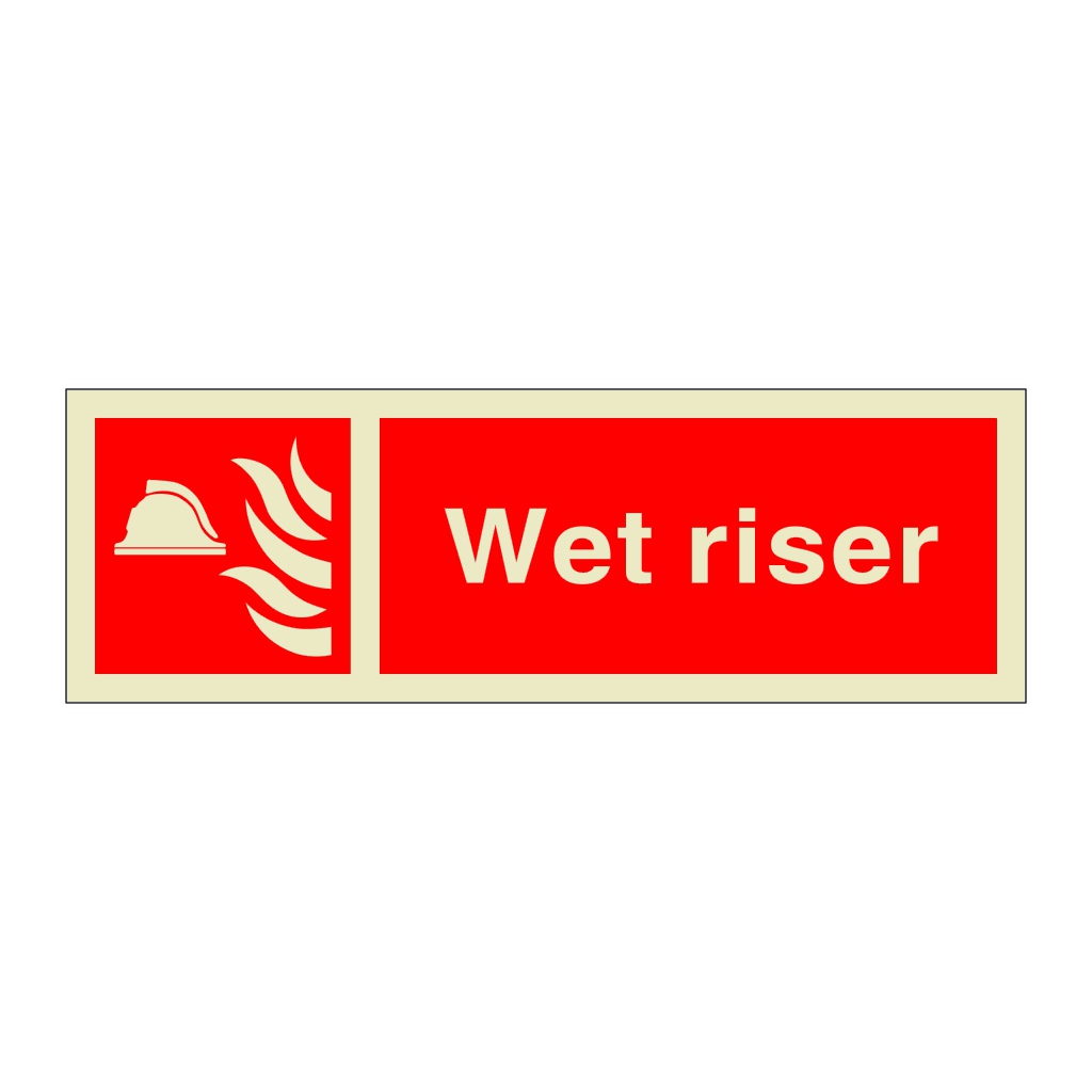 Wet riser with text (Marine Sign) | British Safety Signs