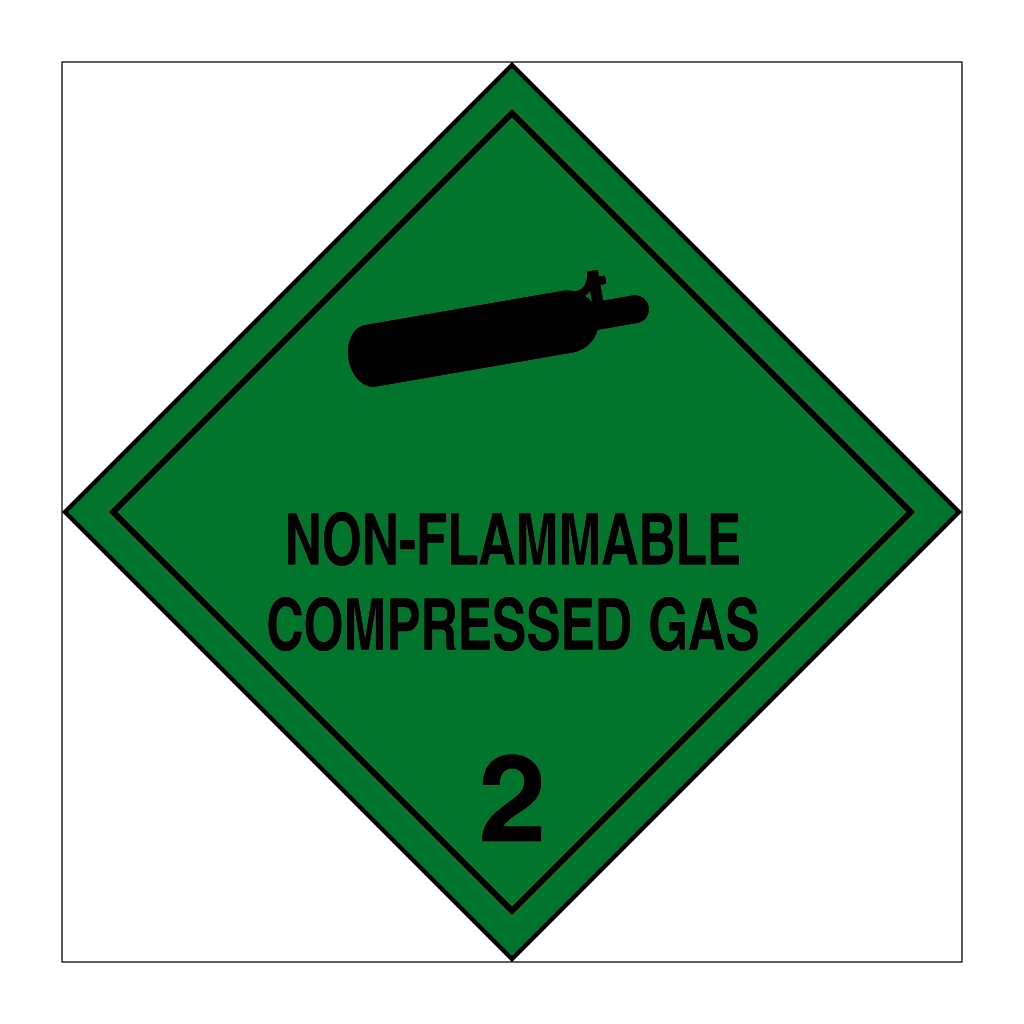 Hazard diamond Class 2.2 Non-Flammable compressed gas (Marine Sign ...