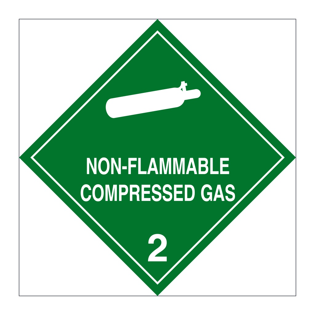 Hazard diamond Class 2.2 Non-flammable compressed gas white (Marine ...