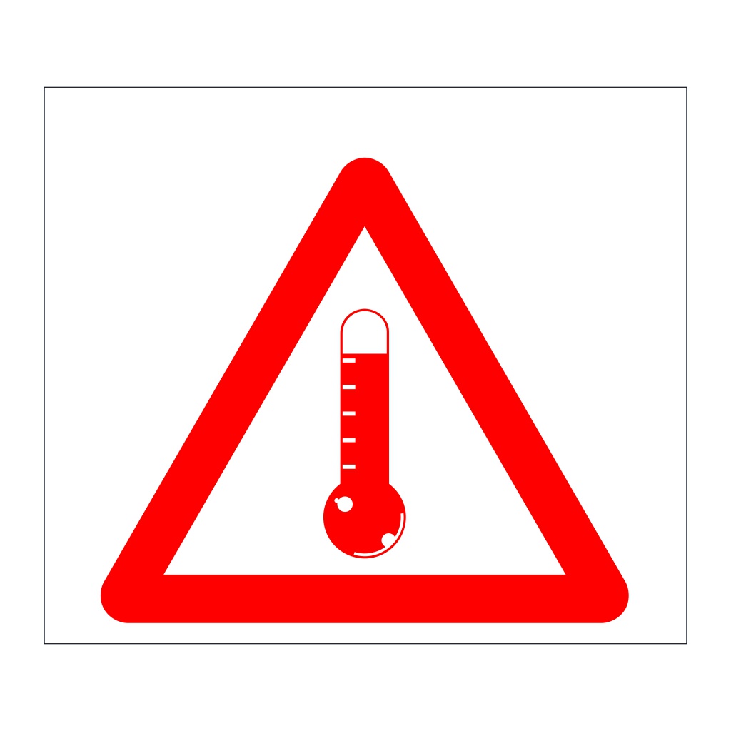 Transport at elevated temperature mark (Marine Sign) | British Safety Signs