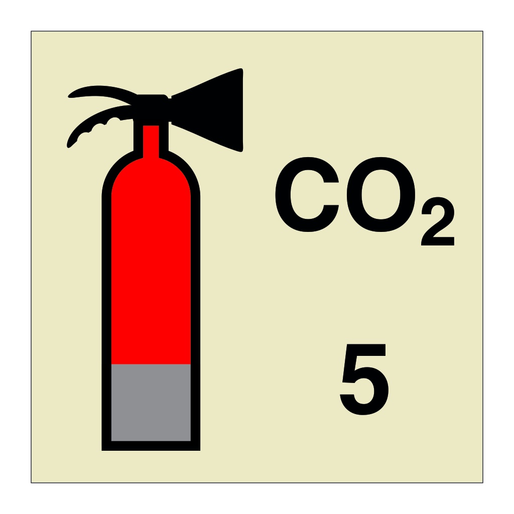 5kg CO2 Fire Extinguisher (Marine Sign) | British Safety Signs