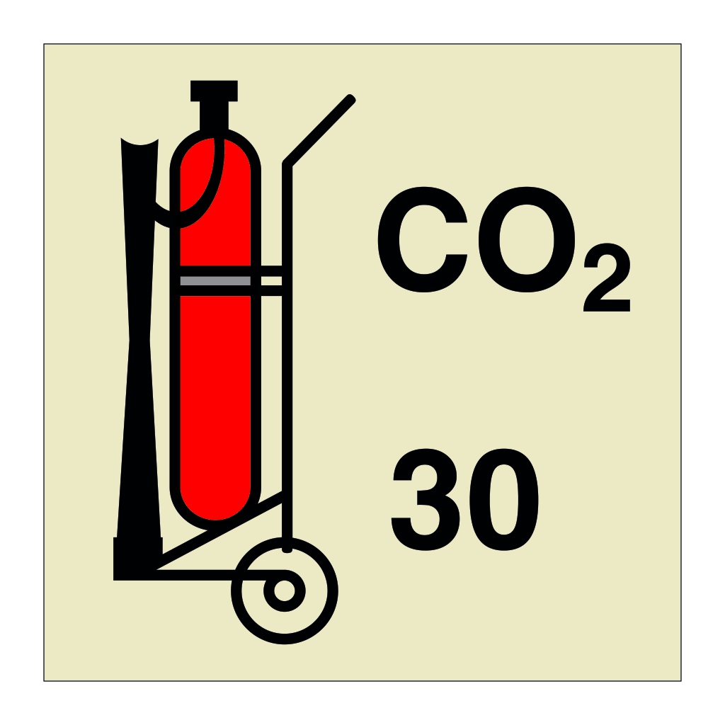 30kg Wheeled CO2 Fire Extinguisher (Marine Sign) | British Safety Signs