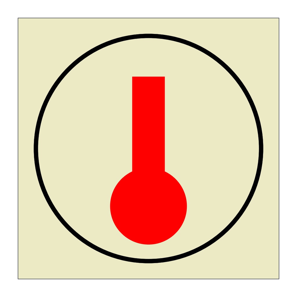 Heat detector (Marine Sign) | British Safety Signs