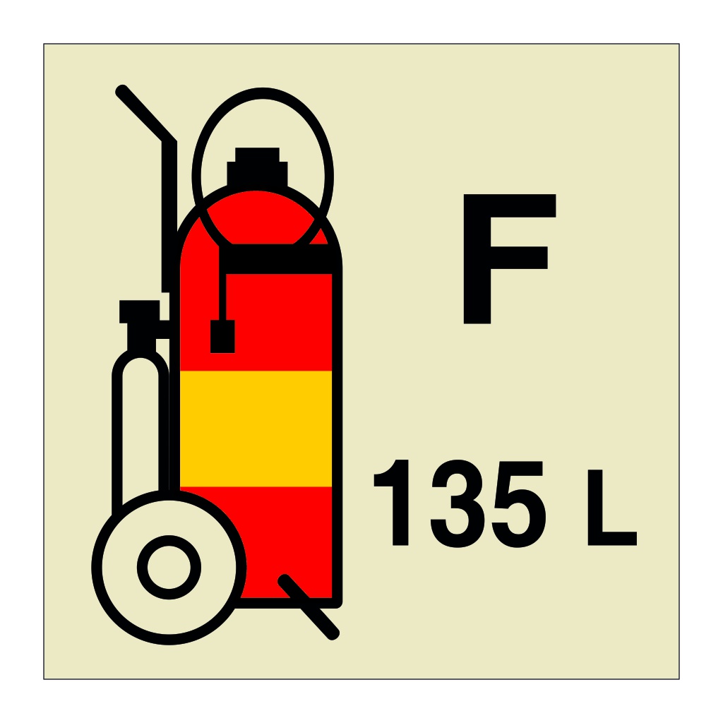 135L Wheeled Foam Fire Extinguisher (Marine Sign)|British Safety Signs