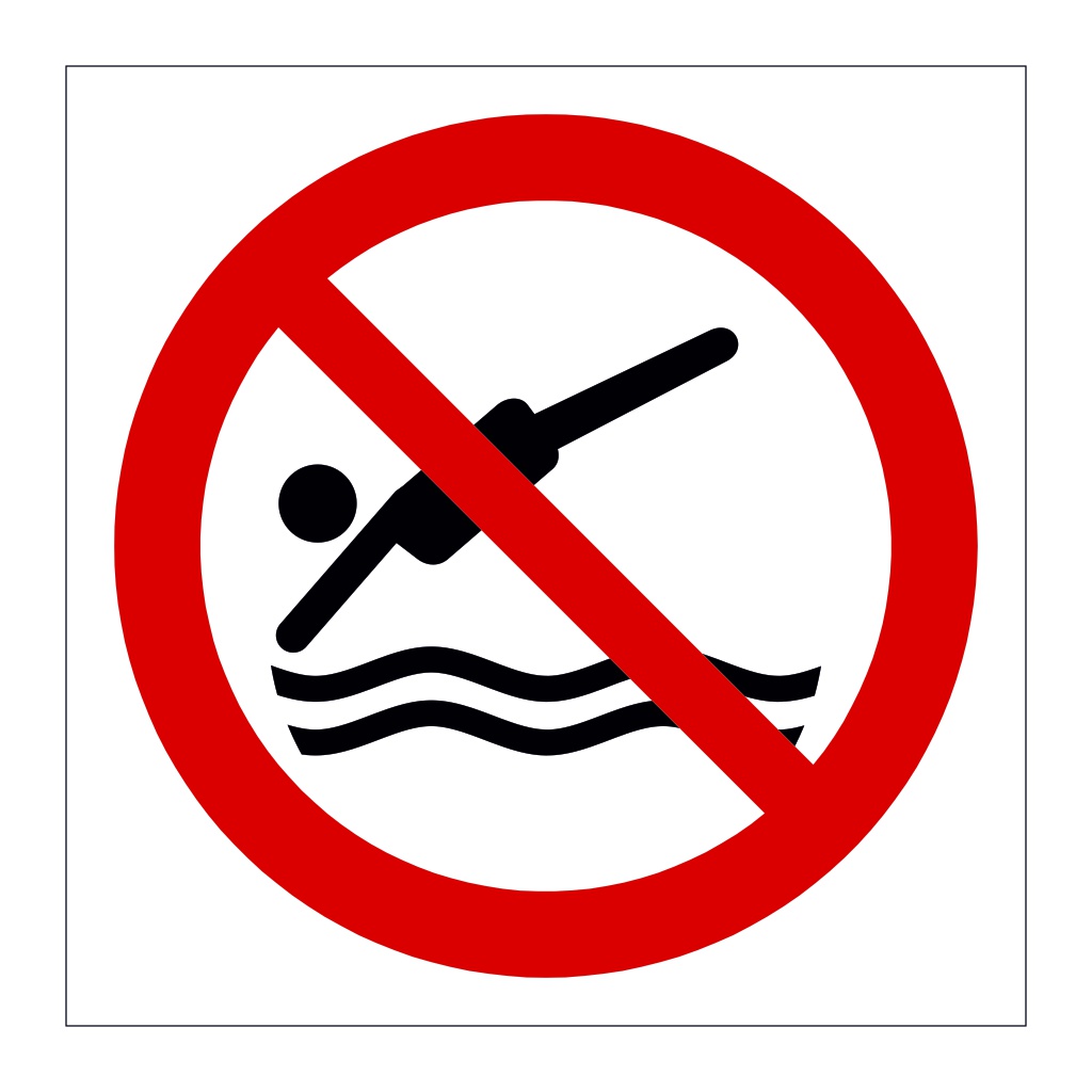 No diving symbol sign | British Safety Signs