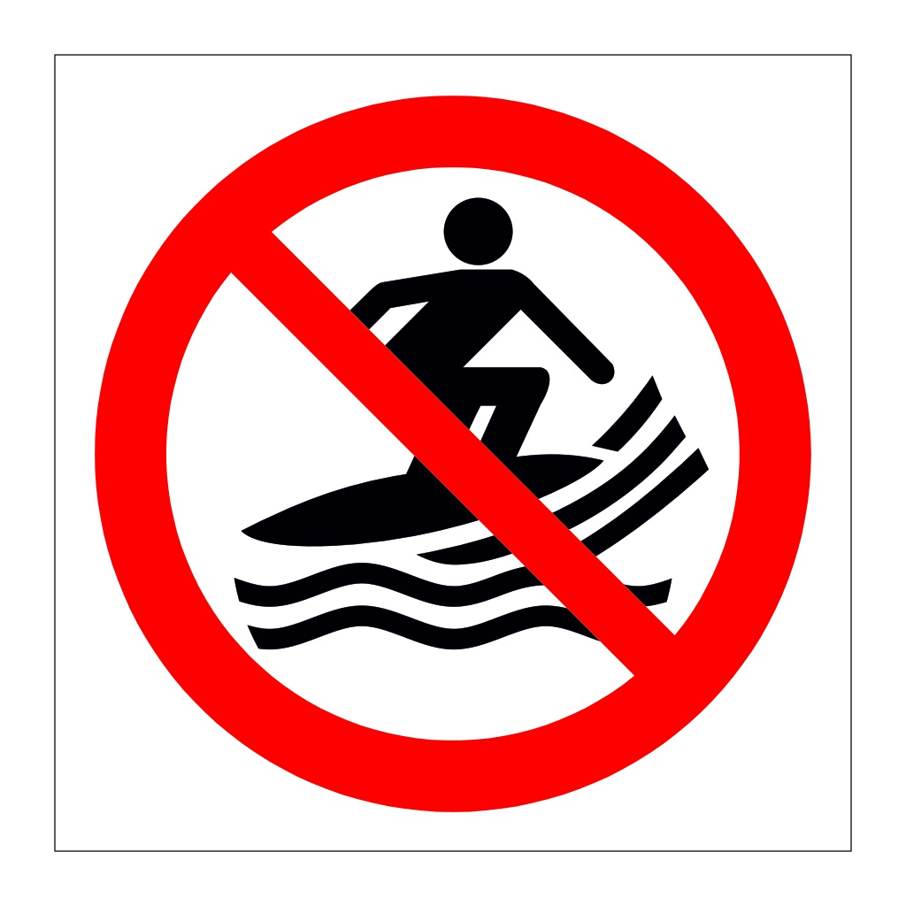 No Surf Craft symbol sign | British Safety Signs