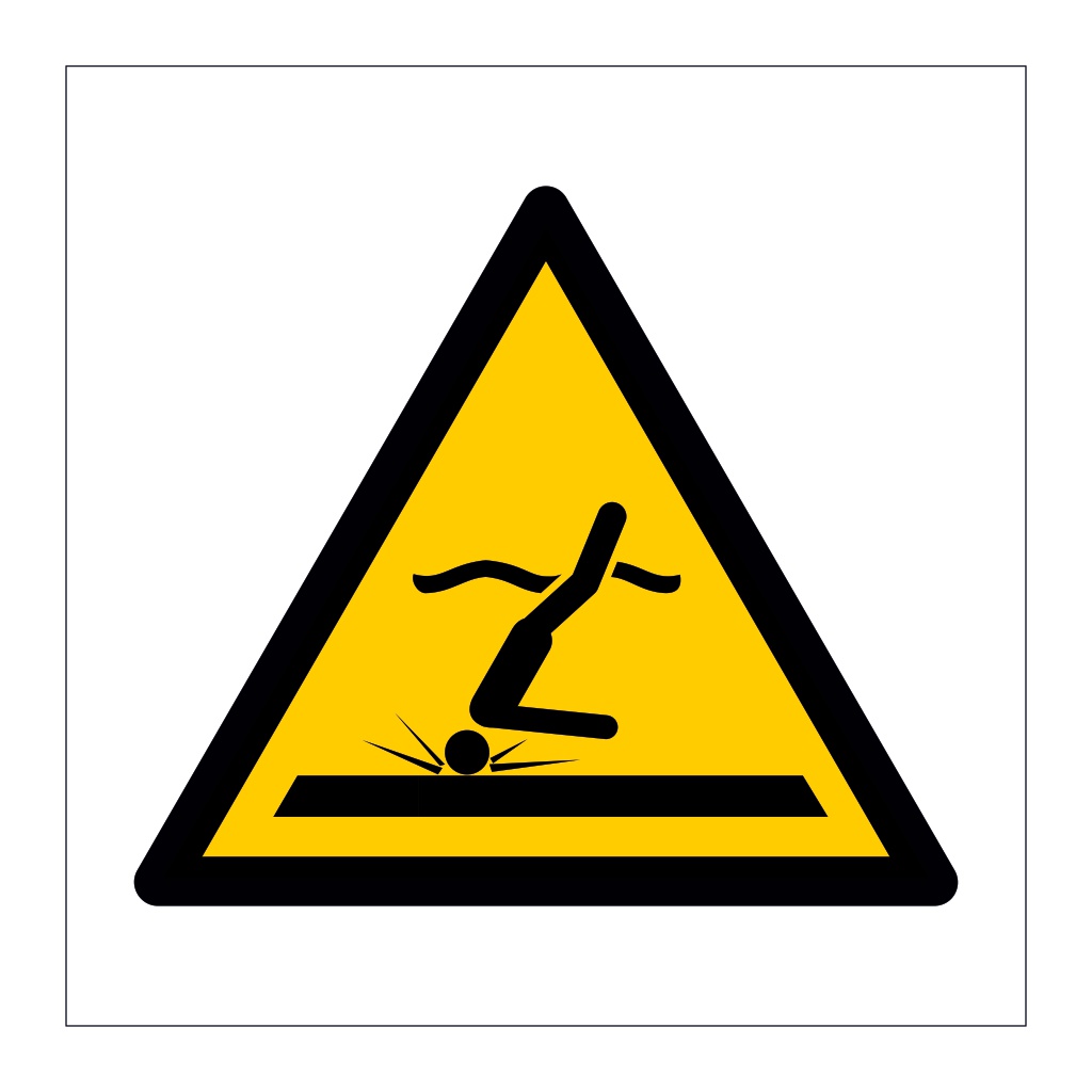 Shallow water diving symbol sign | British Safety Signs