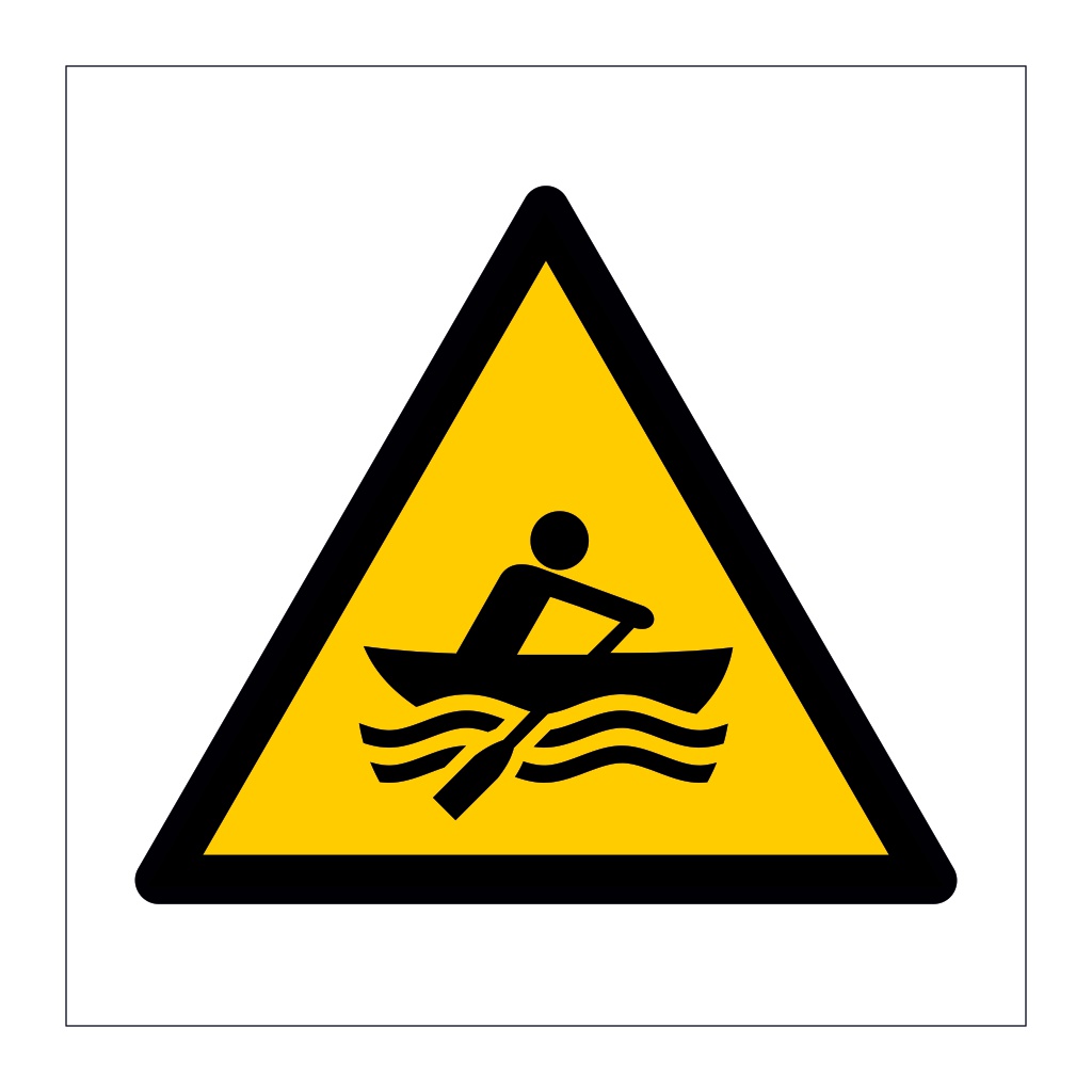Manually powered craft area symbol sign | British Safety Signs