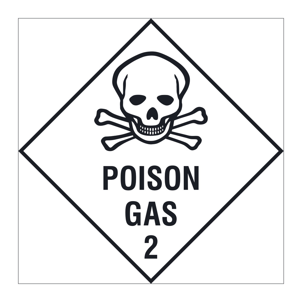 Poison Gas Class 2 Hazard Warning Diamond sign | British Safety Signs