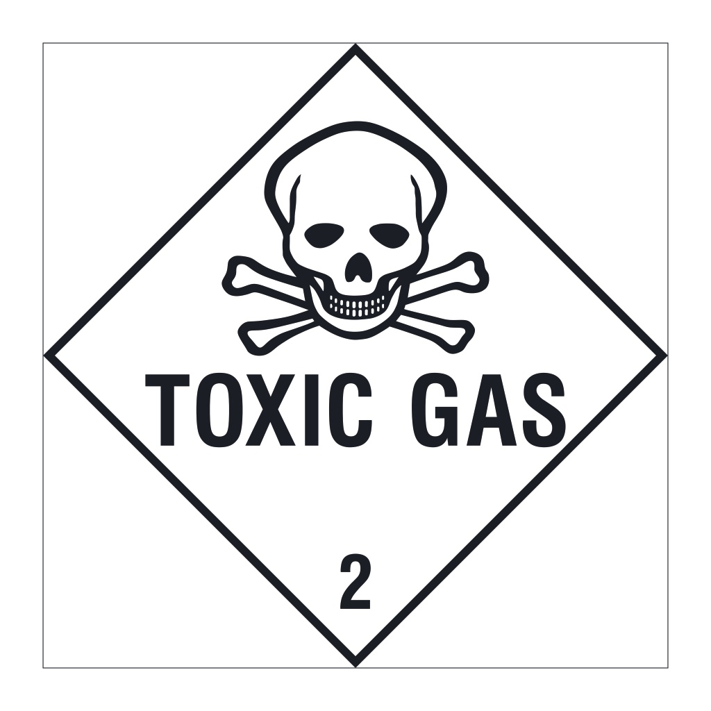 Toxic Gas Class 2 Hazard Warning Diamond sign | British Safety Signs