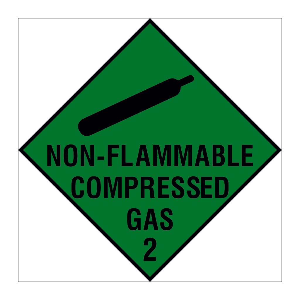 Non Flammable Compressed Gas Class 2 Hazard Warning Diamond sign ...