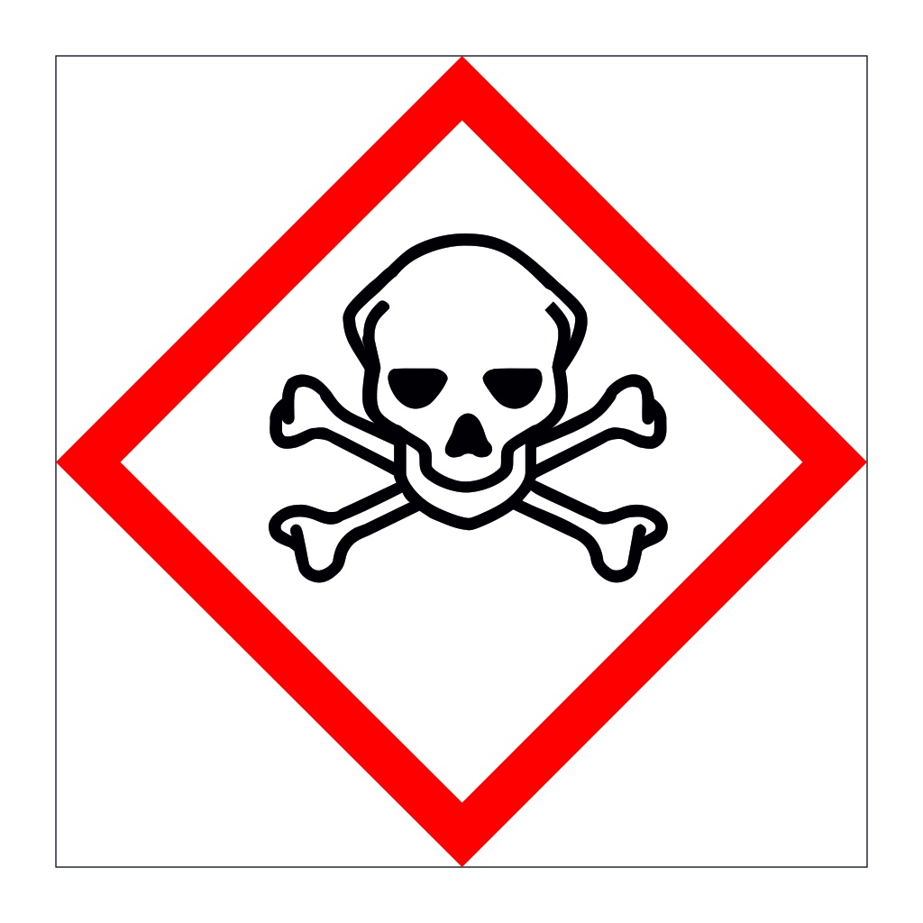 Toxic Hazard Warning Diamond GHS Label | British Safety Signs