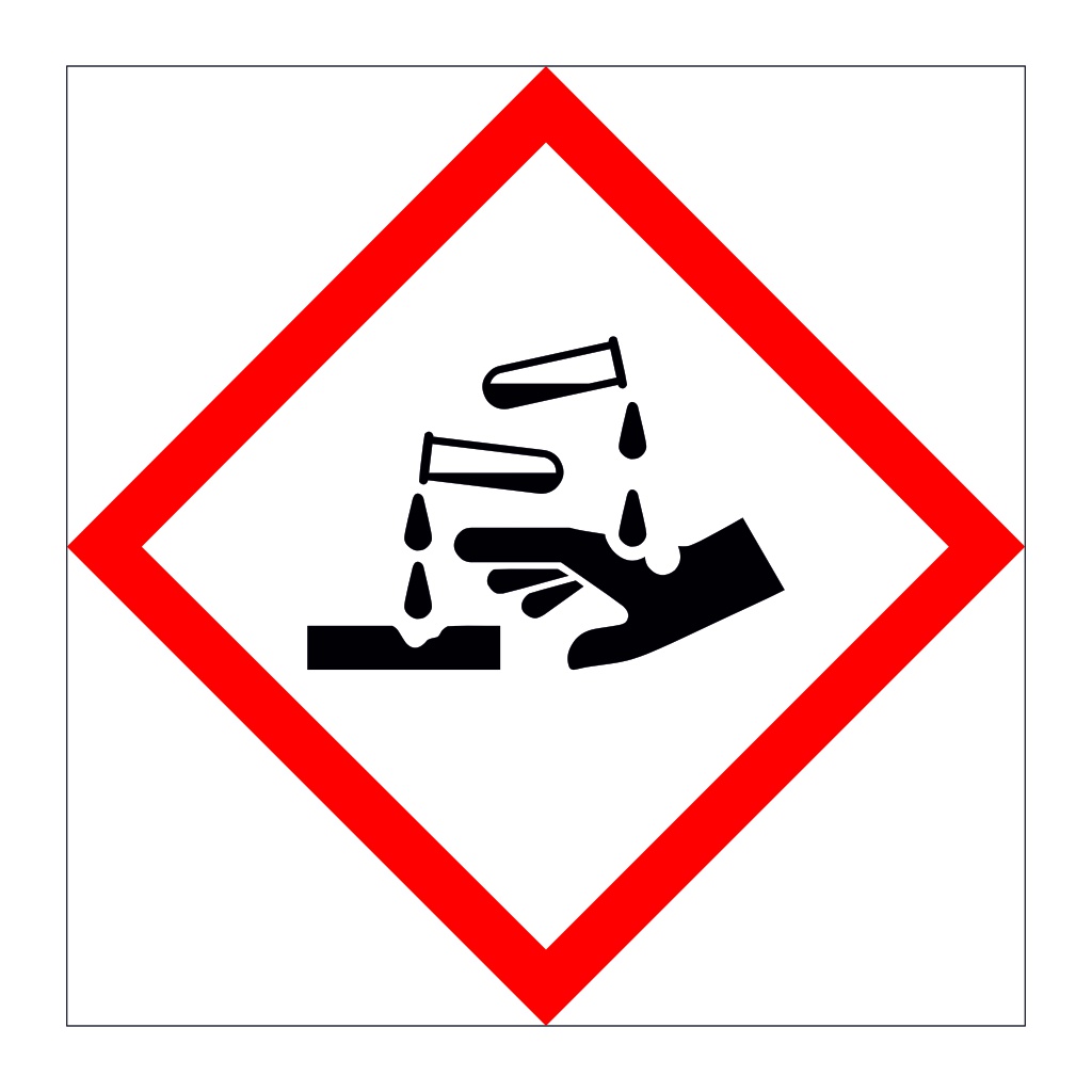Corrosive Hazard Warning Diamond GHS Label | British Safety Signs