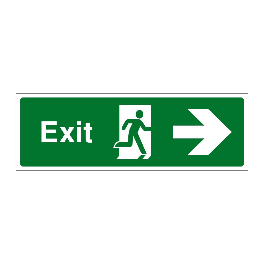 Exit with Arrow Right sign | Manufactured by British Safety Signs