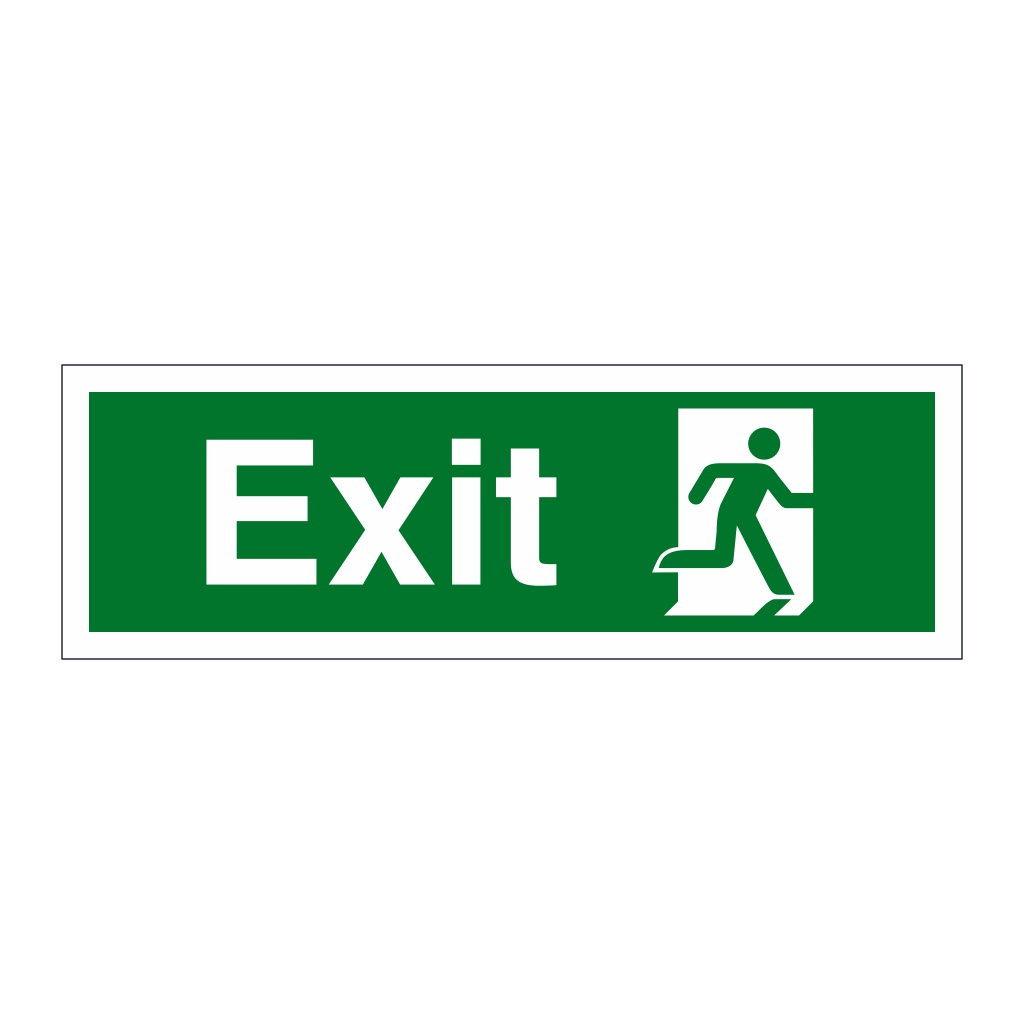 Exit Running Man Right sign | by British Safety Signs