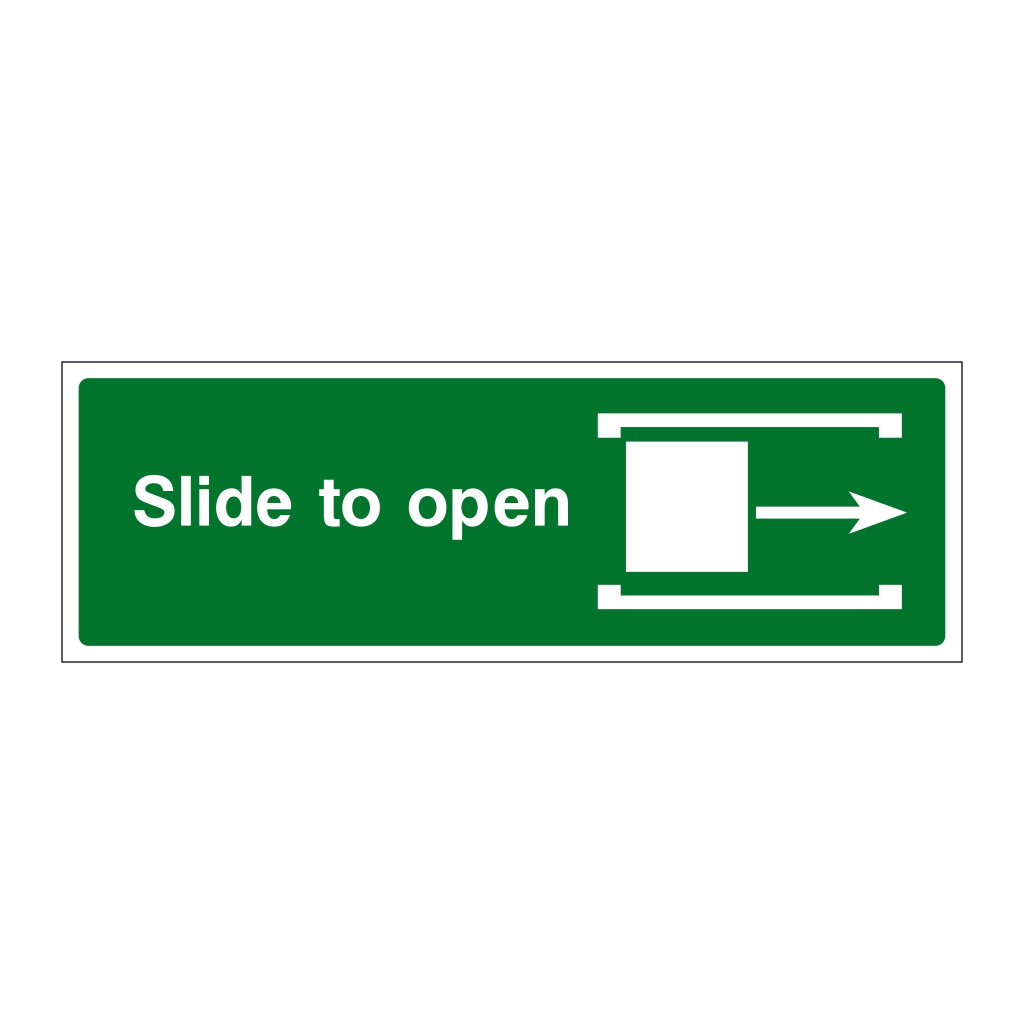 Slide to open arrow right sign | by British Safety Signs