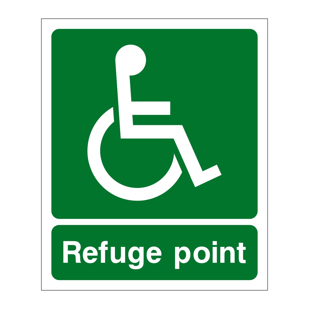 Refuge Point Disabled symbol sign | British Safety Signs