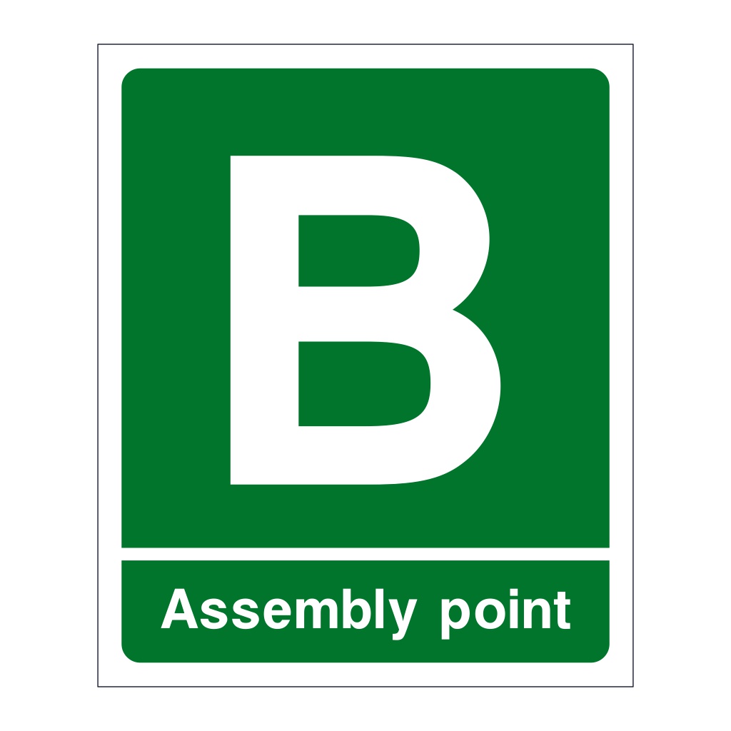 Assembly Point B sign | Manufactured by British Safety Signs