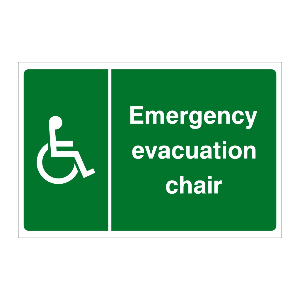 Emergency evacuation chair sign | by British Safety Signs