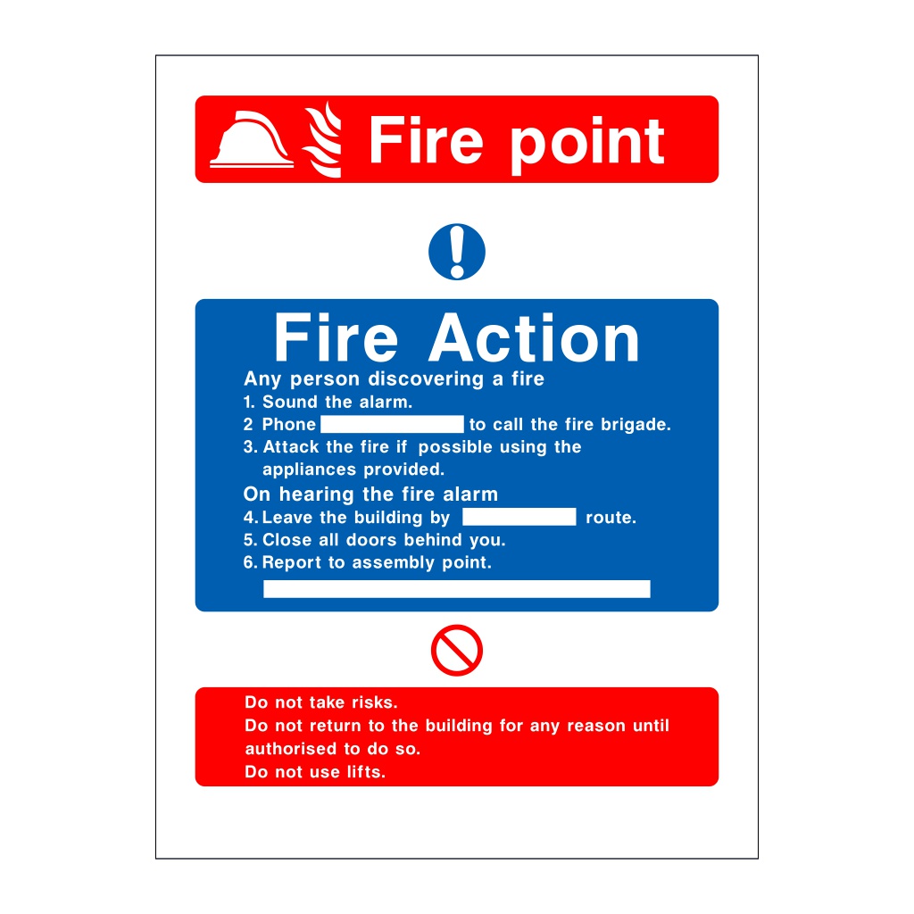 Fire Action & Fire Point Sign | British Safety Signs