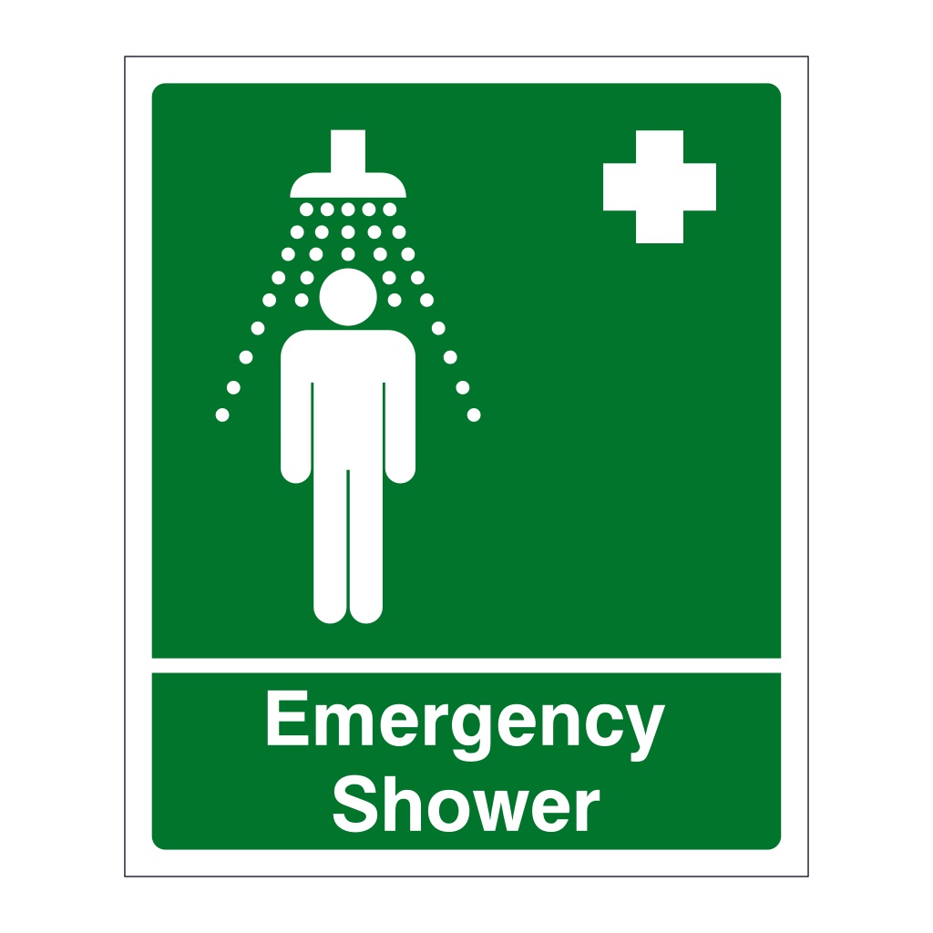 Emergency Shower sign | Manufactured by British Safety Signs