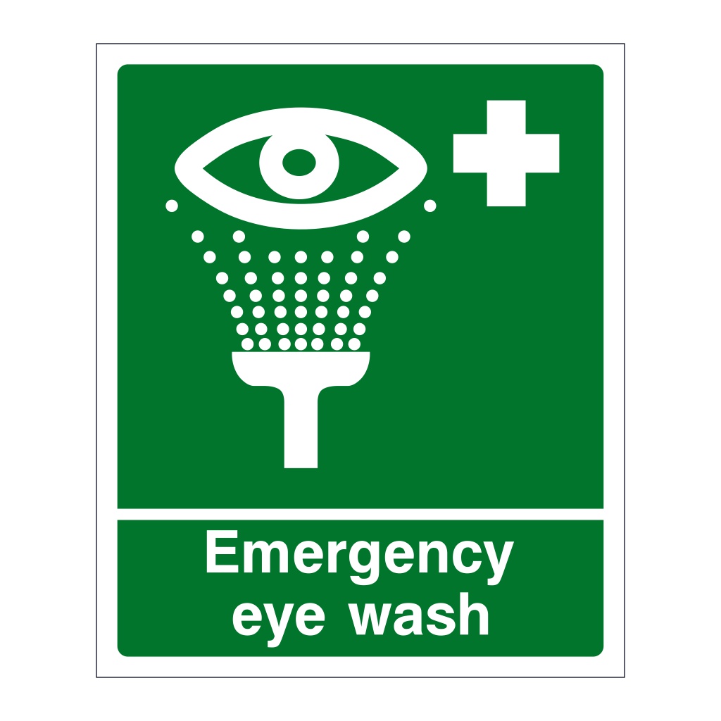 Emergency eye wash sign | Manufactured by British Safety Signs