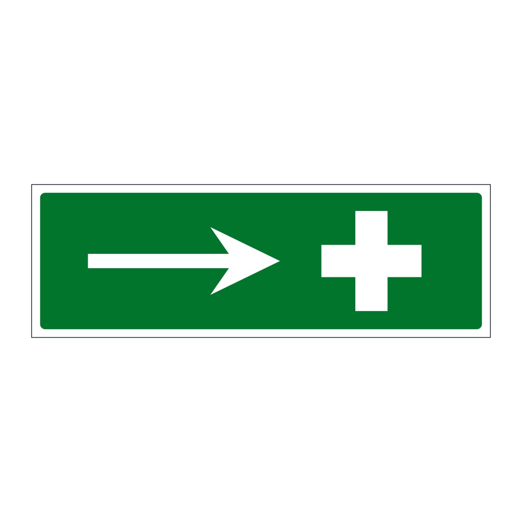 First aid symbol arrow right sign | British Safety Signs