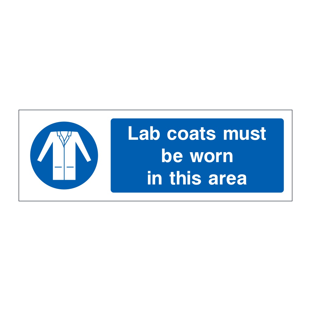 Lab coats must be worn in this area sign | British Safety Signs