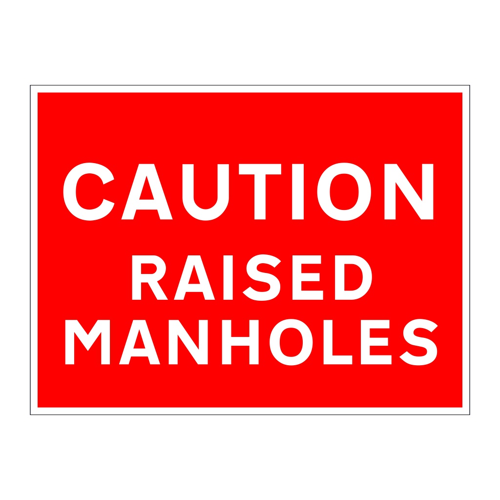 Caution raised manholes sign | Manufactured by British Safety Signs