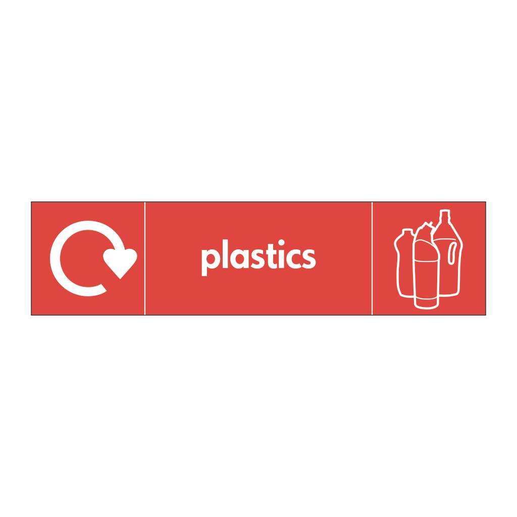 Plastics with WRAP Recycling Logo & Icon sign | British Safety Signs