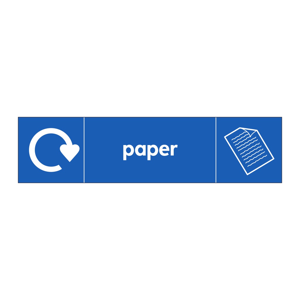 Paper with WRAP recycling logo & icon sign | British Safety Signs