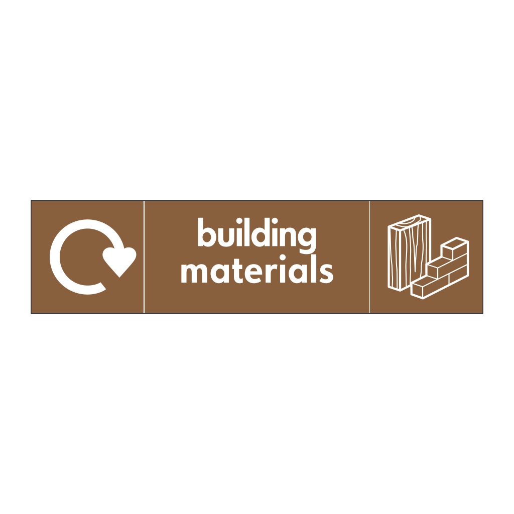 Building materials with WRAP recycling logo & icon sign | British ...