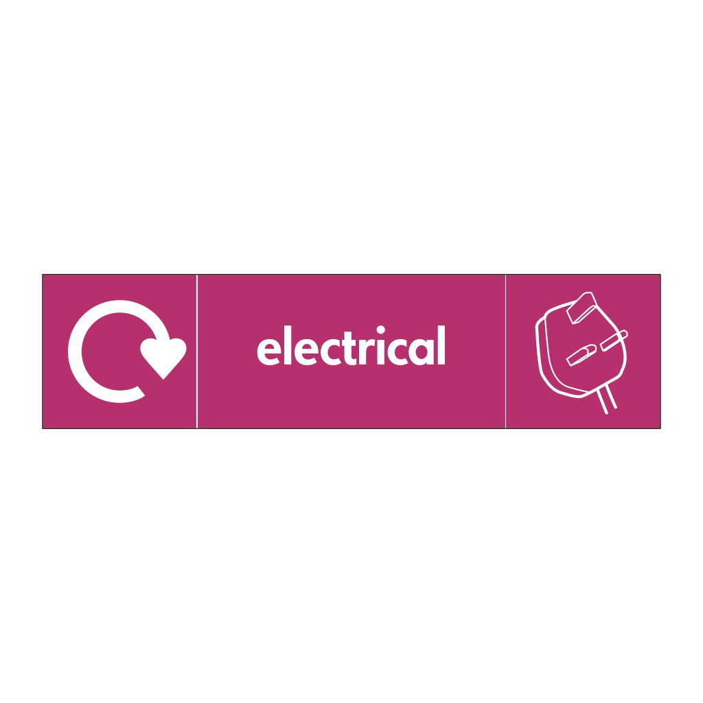 Electrical with WRAP Recycling logo & icon sign | British Safety Signs