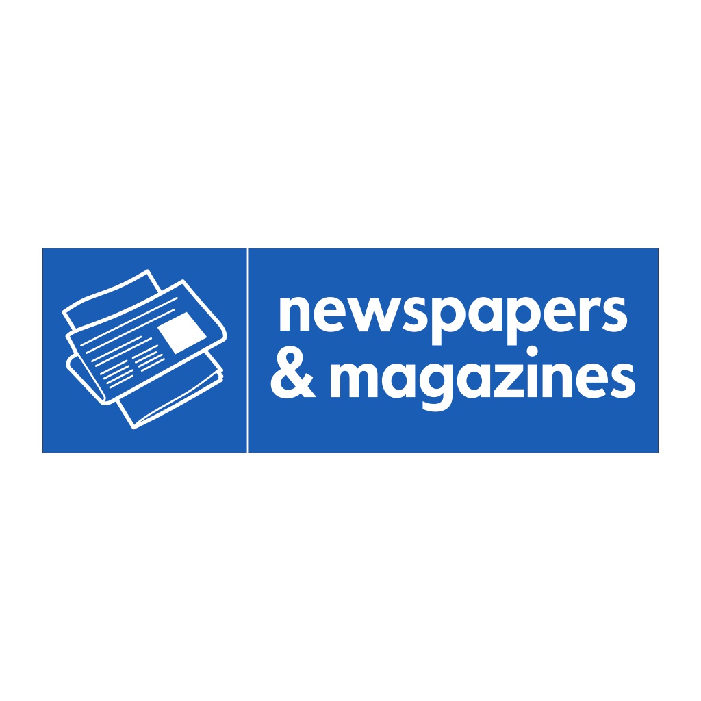 Newspaper & magazines with icon | British Safety Signs