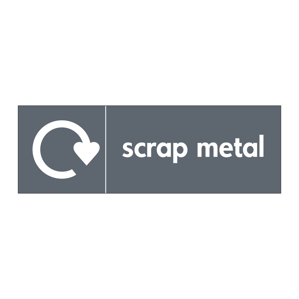 Scrap metal with WRAP recycling logo sign | British Safety Signs